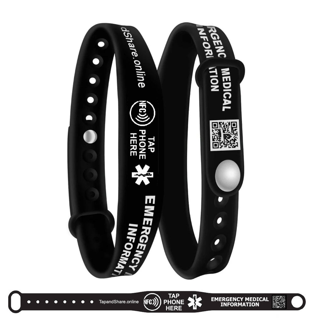 Smart NFC Emergency Medical Information Wristband ID With Passive Trac ...